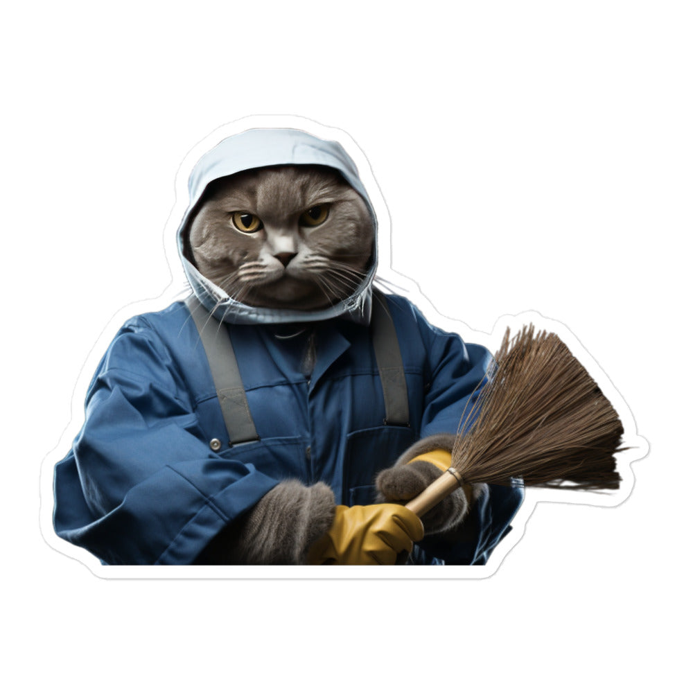British Shorthair Janitor Sticker 🐱 from Stickerfy.ai British Shorthair Janitor Sticker 🐱 from Stickerfy.ai