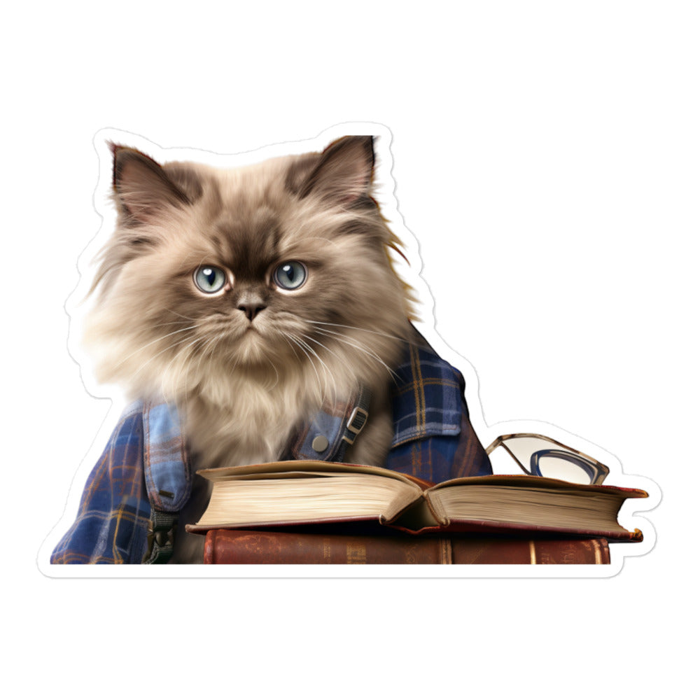 Himalayan Student Sticker 🐱 from Stickerfy.ai