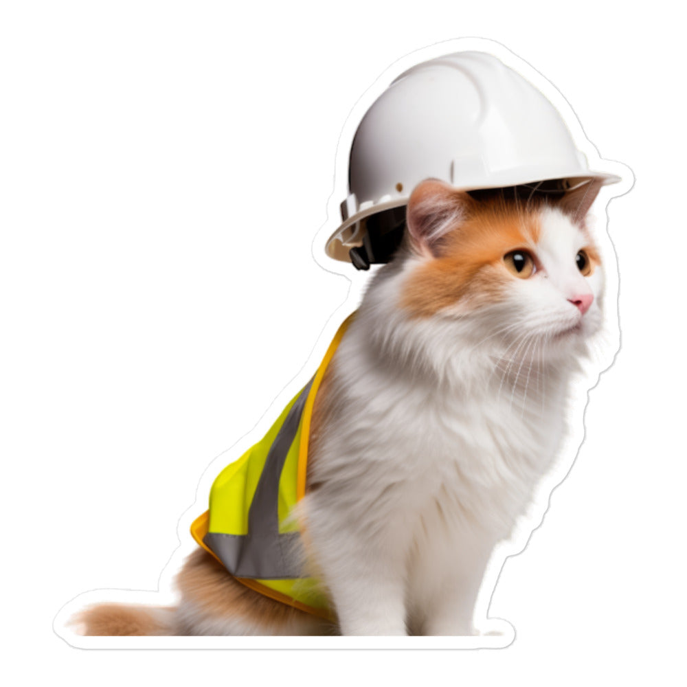 Turkish Van Contractor Sticker 🐱 from Stickerfy.ai