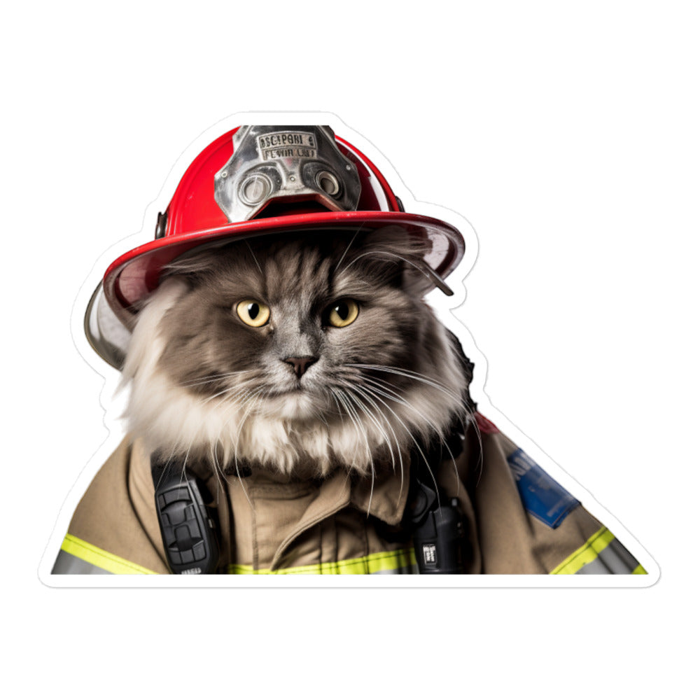 Ragdoll Firefighter Sticker 🐱 from Stickerfy.ai