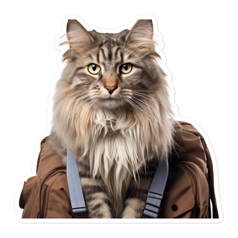 Norwegian Forest Student Sticker 🐱 from Stickerfy.ai