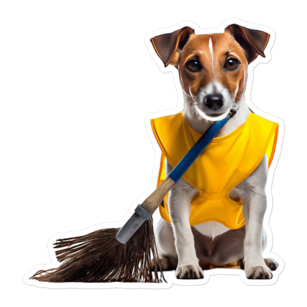 Jack Russell Terrier Janitor Sticker 🐶 from Stickerfy.ai