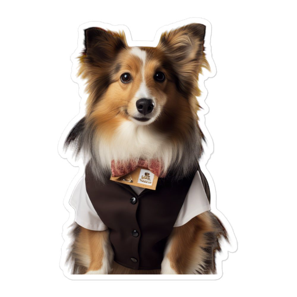Shetland Sheepdog Hotel Staff Sticker 🐶 from Stickerfy.ai