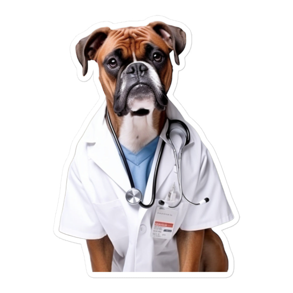 Boxer Doctor Sticker 🐶 from Stickerfy.ai