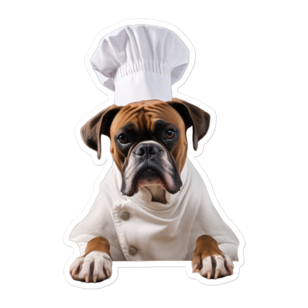 Boxer Chef Sticker 🐶 from Stickerfy.ai