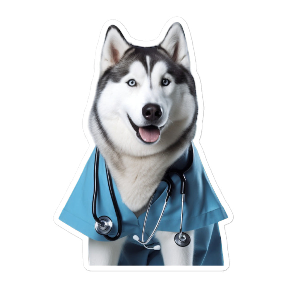Siberian Husky Doctor Sticker 🐶 from Stickerfy.ai