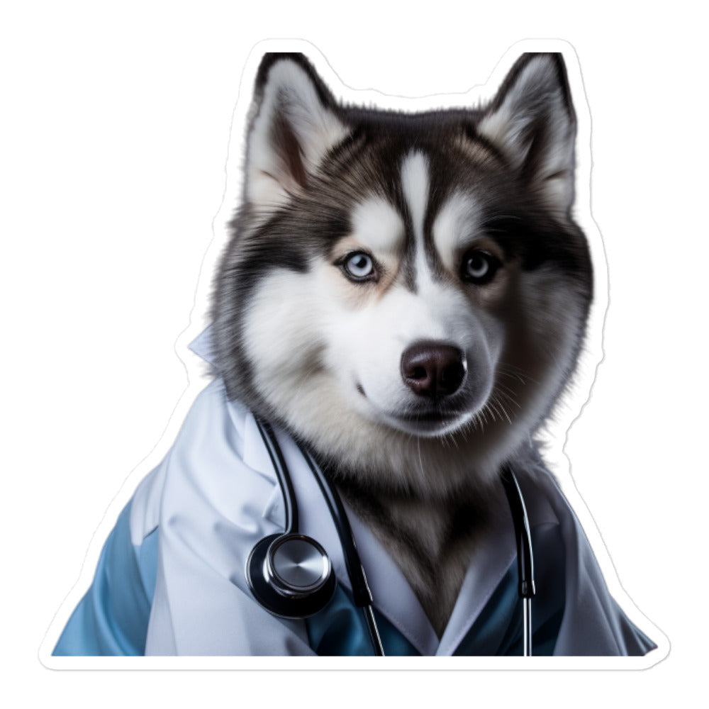 Siberian Husky Doctor Sticker 🐶 from Stickerfy.ai