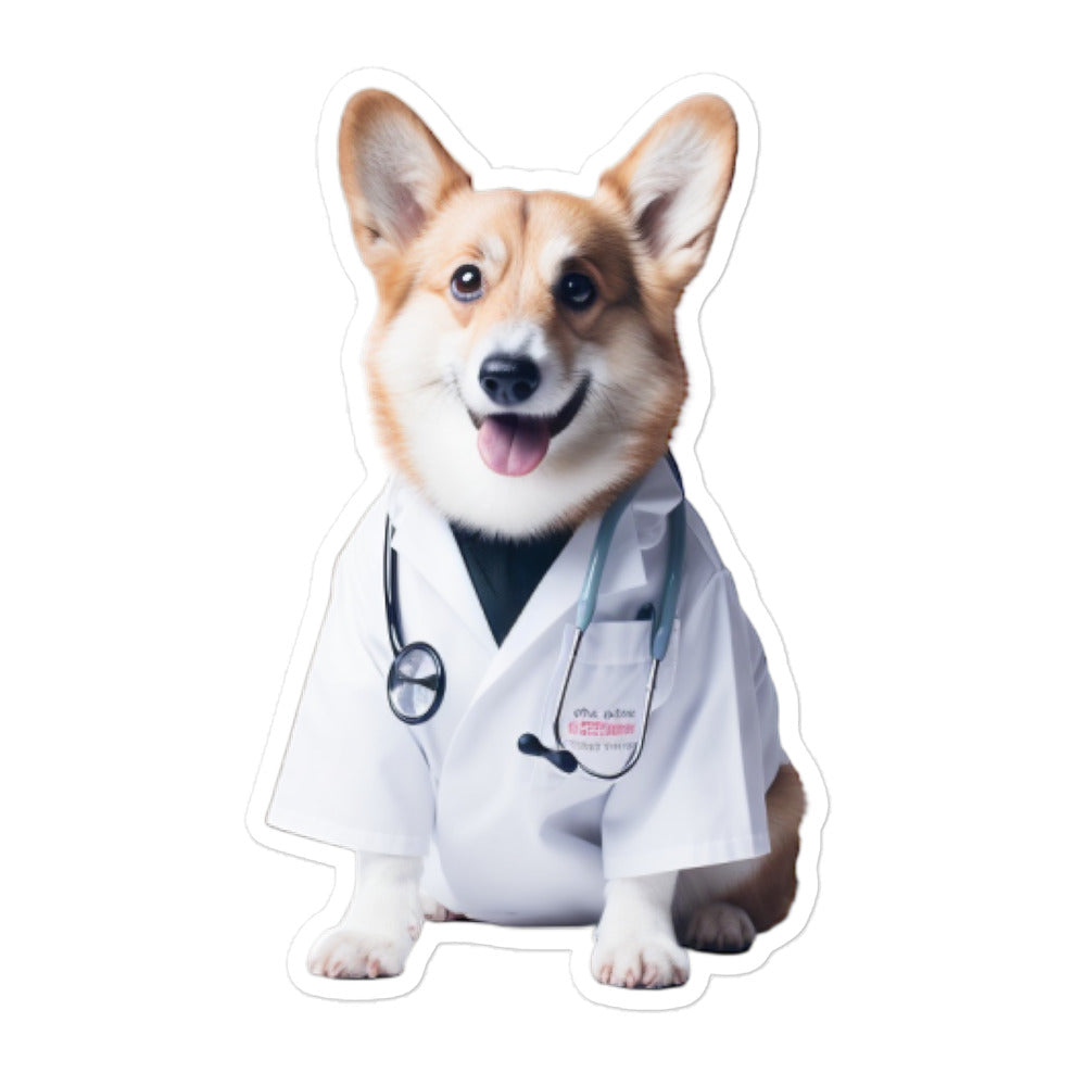 Welsh Corgi Doctor Sticker 🐶 from Stickerfy.ai