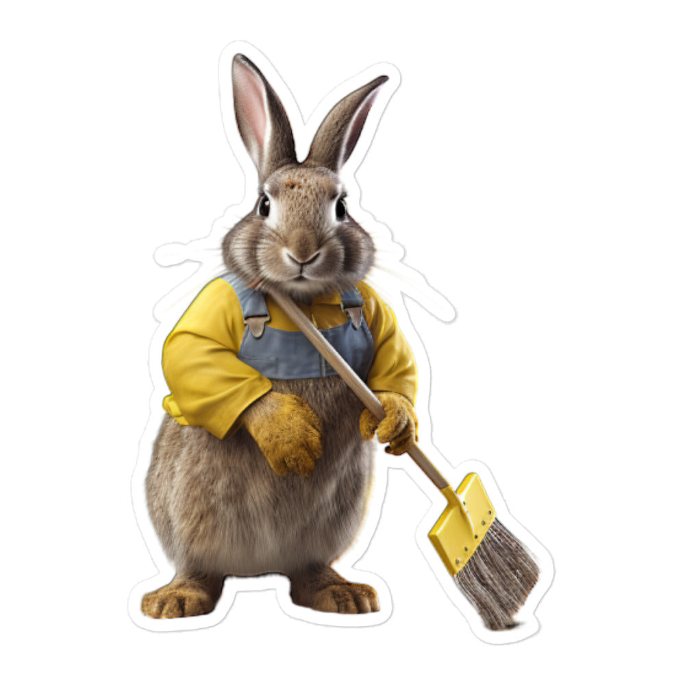 Californian Diligent Janitor Bunny Sticker 🐰 from Stickerfy.ai