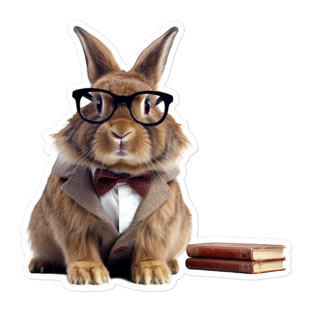 Flemish Giant Enthusiastic Student Bunny Sticker 🐰 from Stickerfy.ai