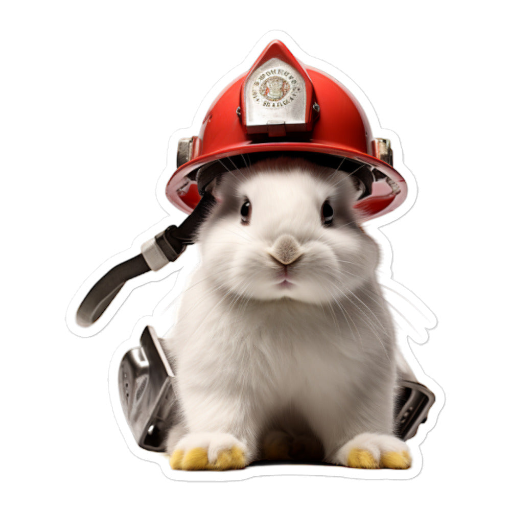 Florida White Brave Firefighter Bunny Sticker 🐰 from Stickerfy.ai